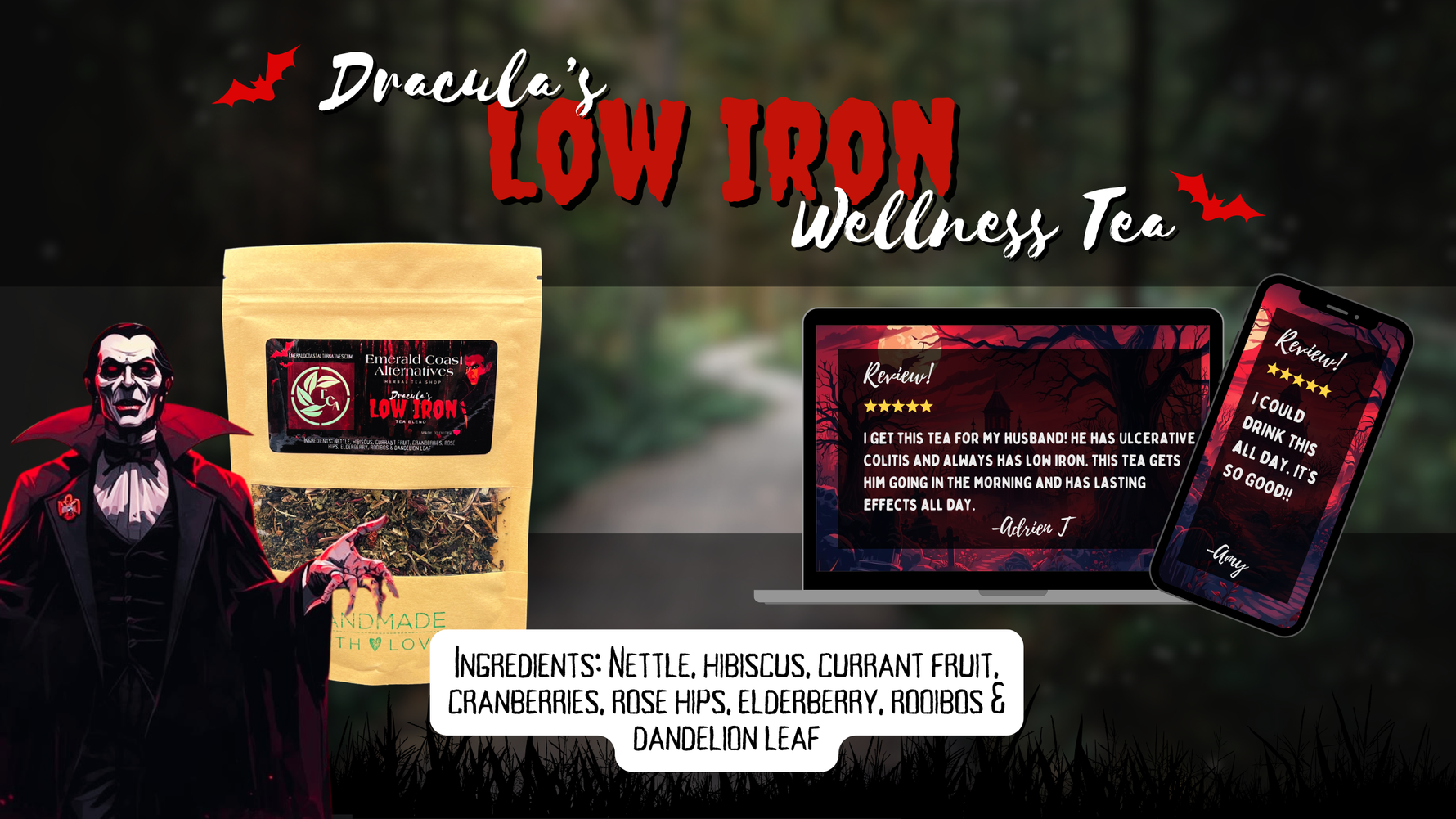Dracula's Wellness Herbal Tea - Low Iron & Blood Health ...